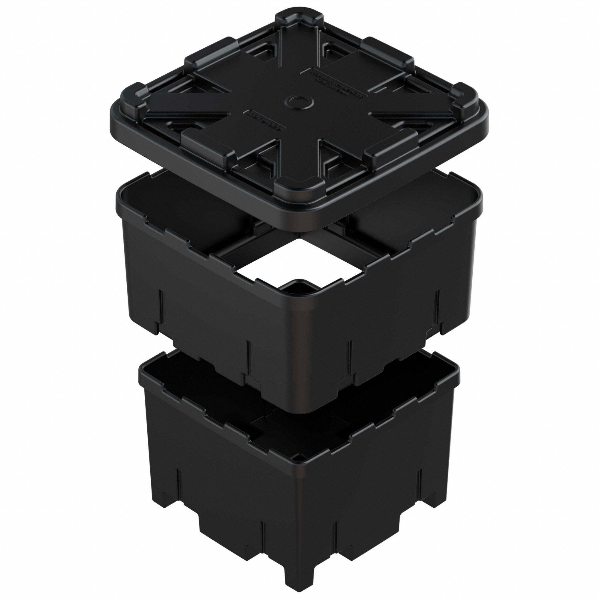 R&B WIRE PRODUCTS INC. Stackable Bulk Containers with Lids - 797U25 ...