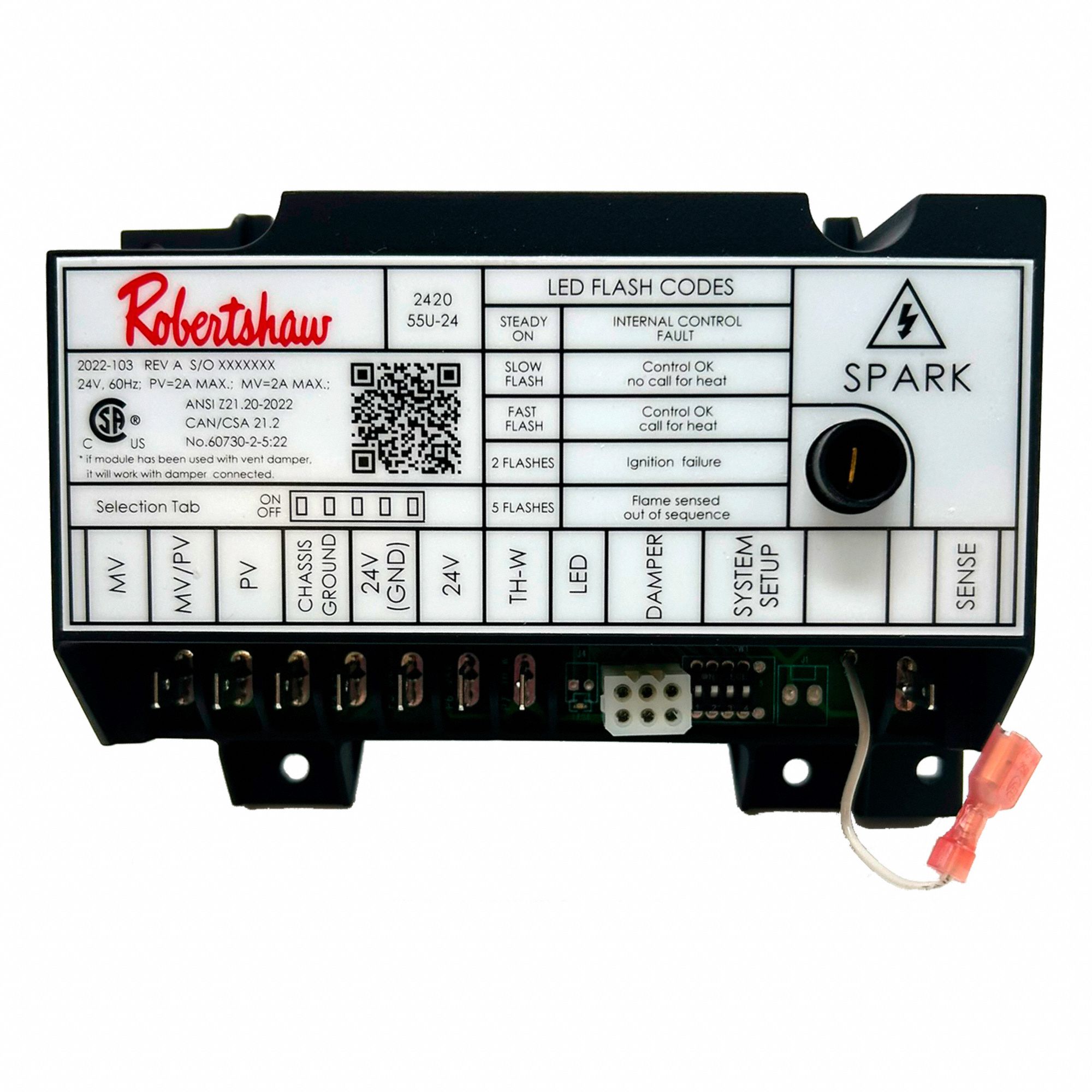 ROBERTSHAW INTERMITTENT PILOT IGNITION MODULE,24VAC - 3719 ...