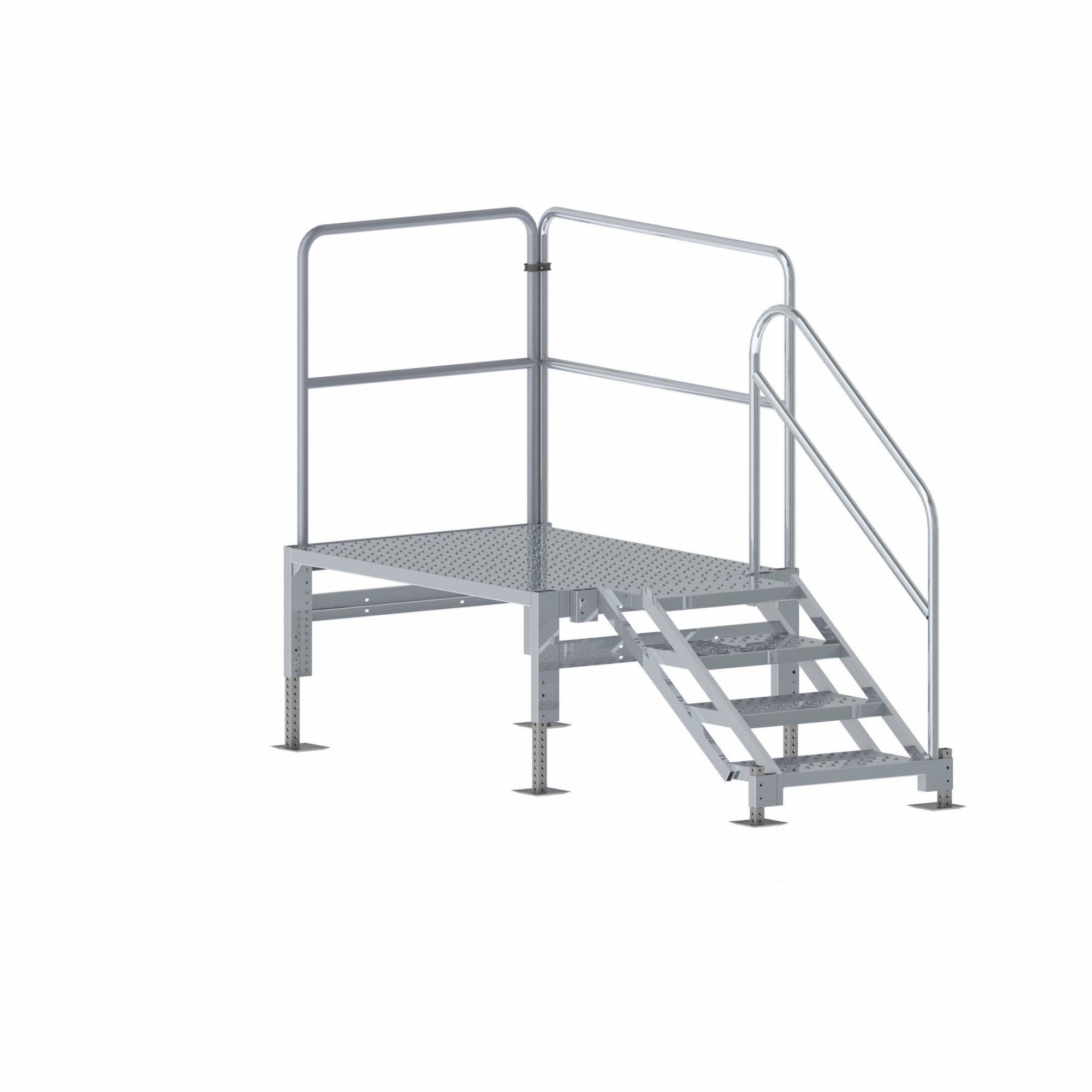 TRI-ARC, 6 ft Overall Ht, Aluminum/Steel, Portable Stairs - 43X965 ...