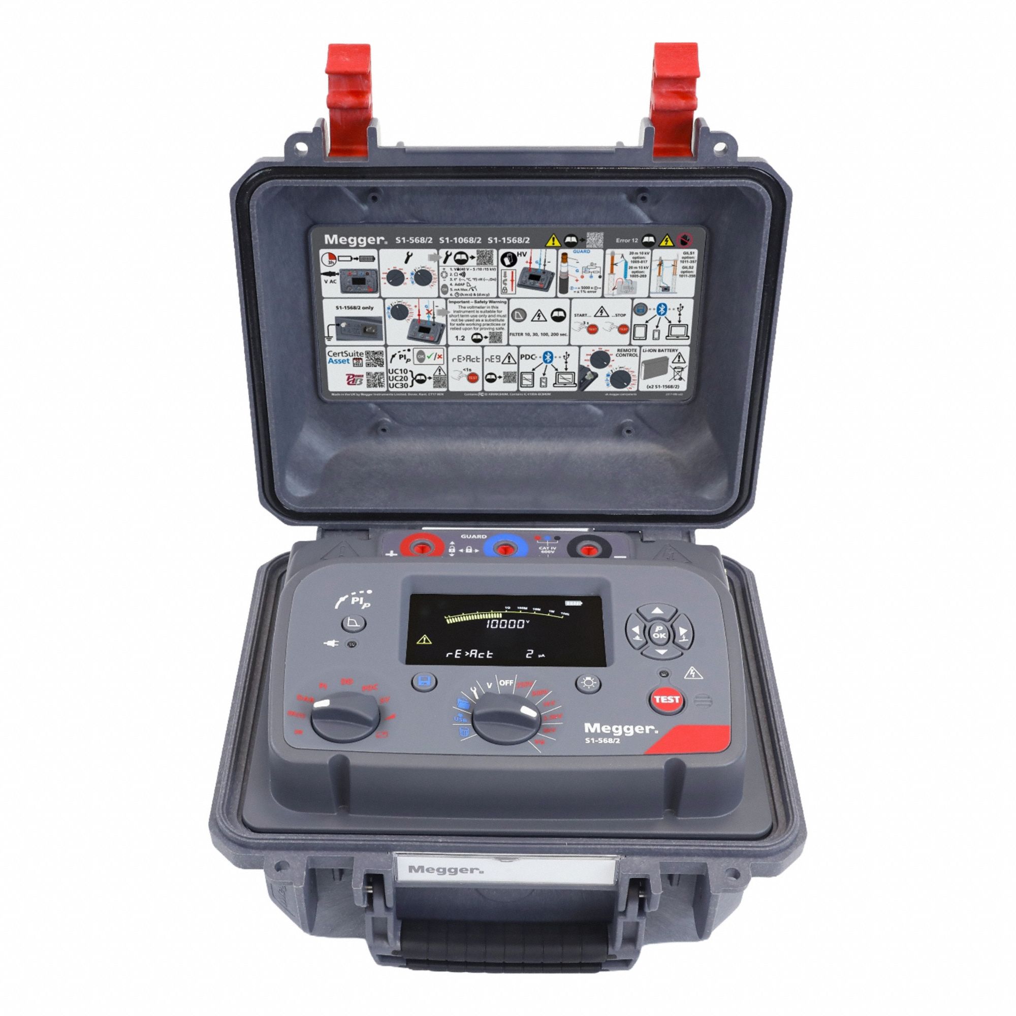 MEGGER, Test Volt 5,000V DC, 0.01 mA Min AC Current Measured, IR Tester ...