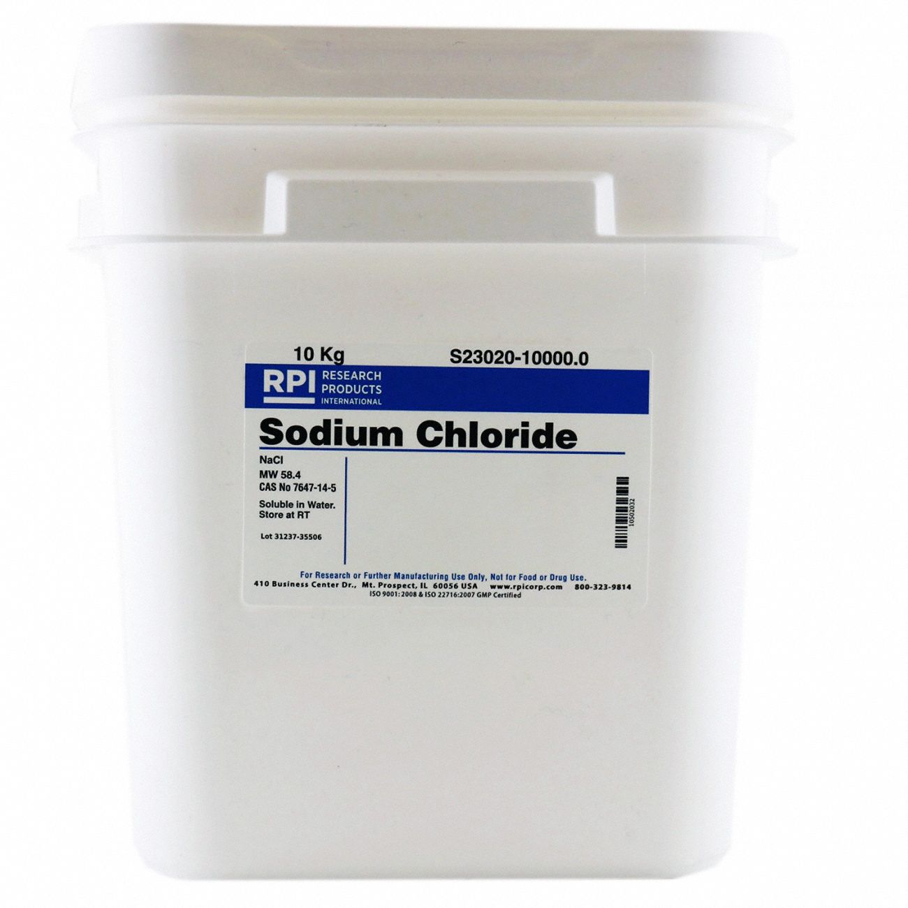 USP, 10 kg, Sodium Chloride - 31GD59|S23020-10000.0 - Grainger