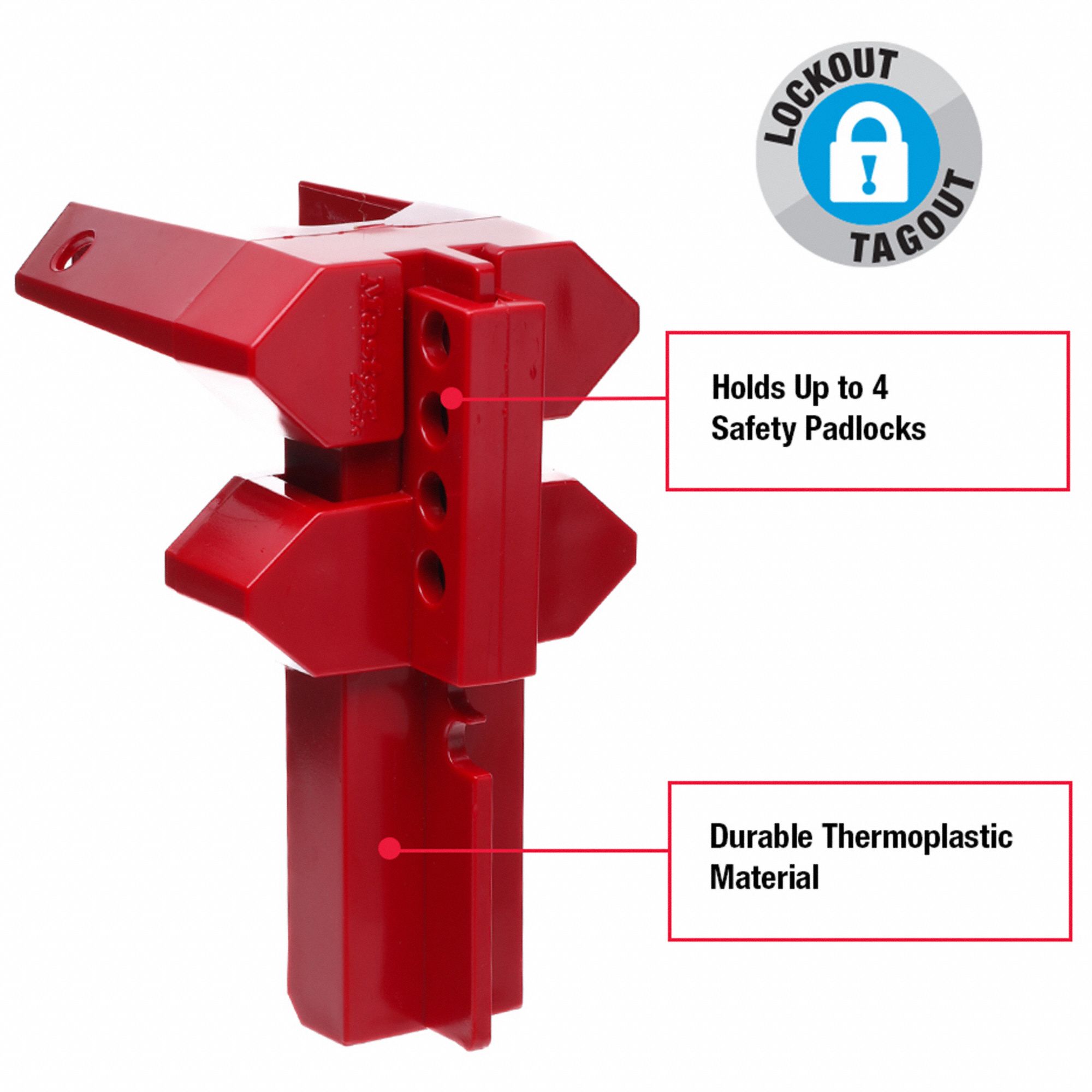 MASTER LOCK Adjustable Ball Valve Lockout: 13/16 in 1 1/6 in, 4 3/32 in ...