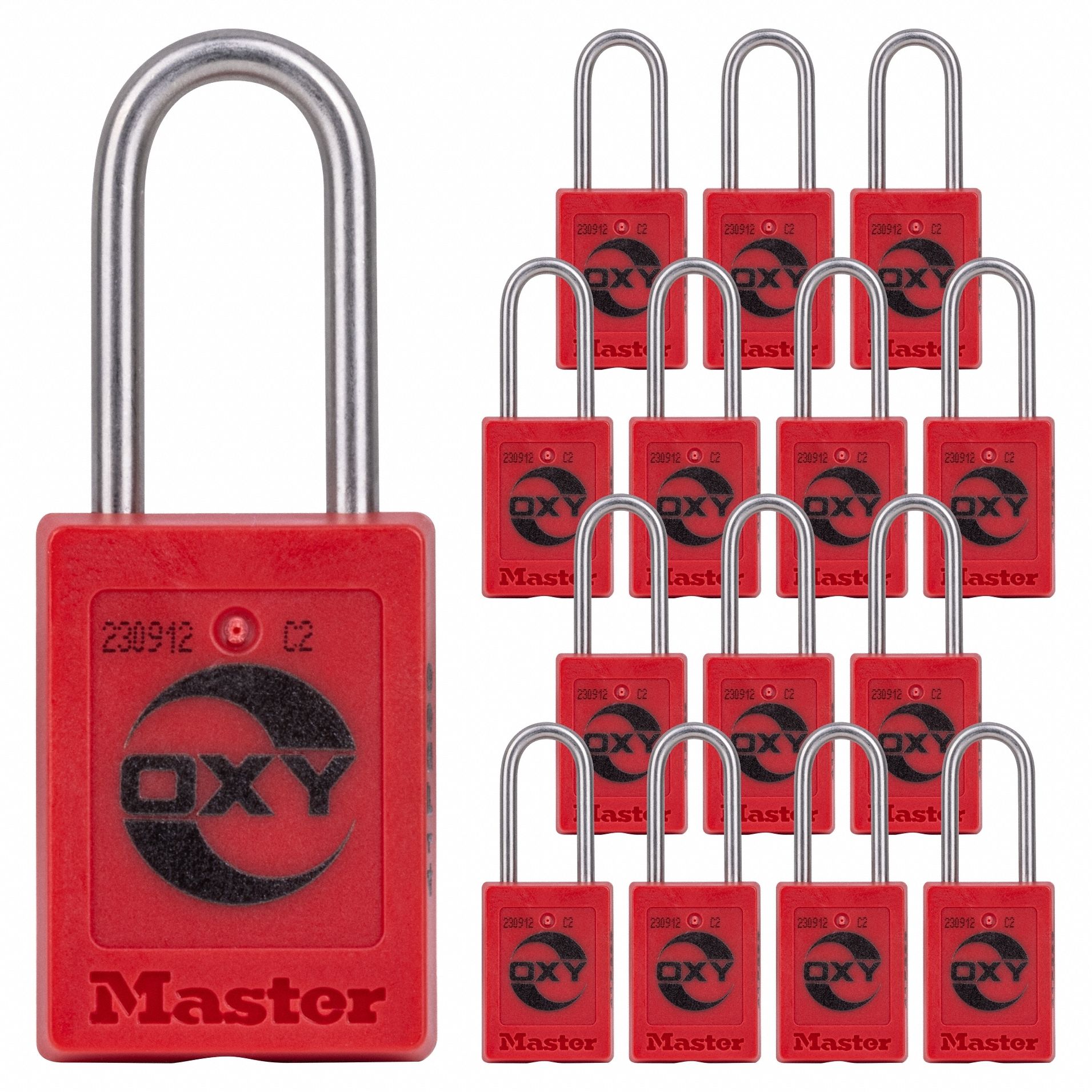 Lock, Red, KA, set of 15, OXY Custom - Grainger