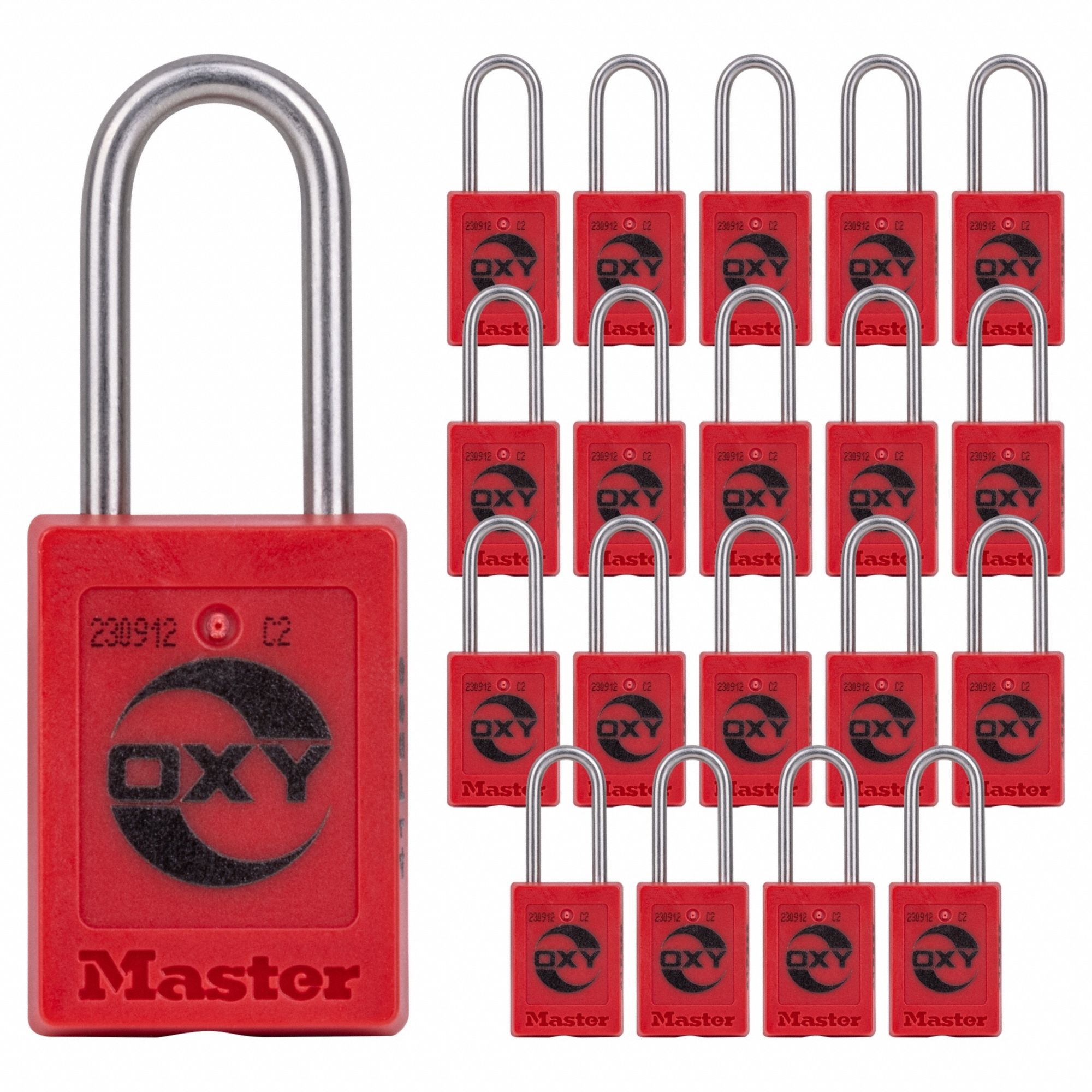 Lock, Red, KA, set of 20, OXY Custom - Grainger