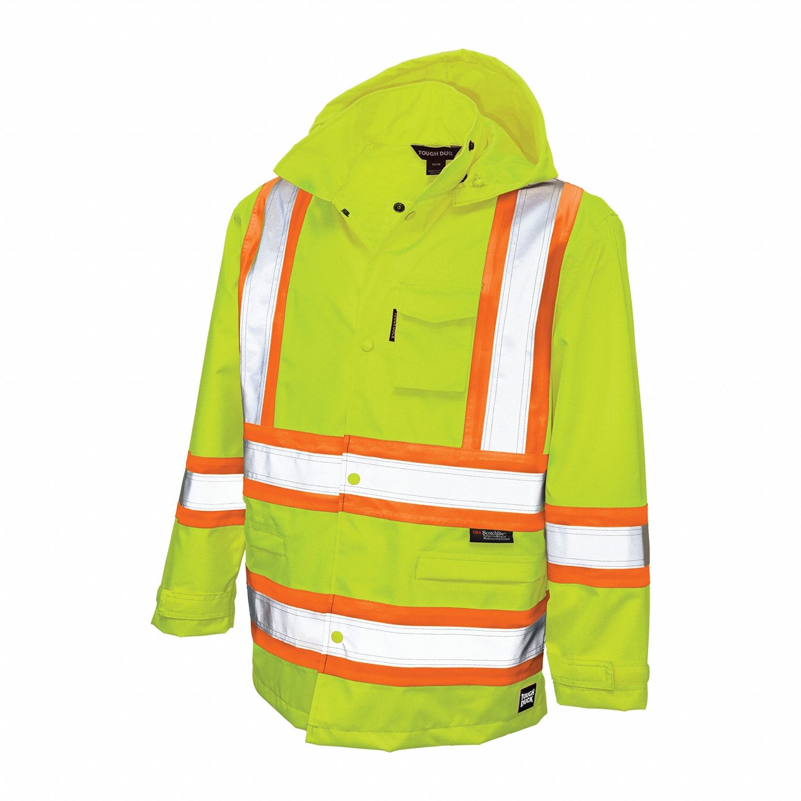TOUGH DUCK, Green, Snap, Rain Jacket - 30WT76|S37211 - Grainger