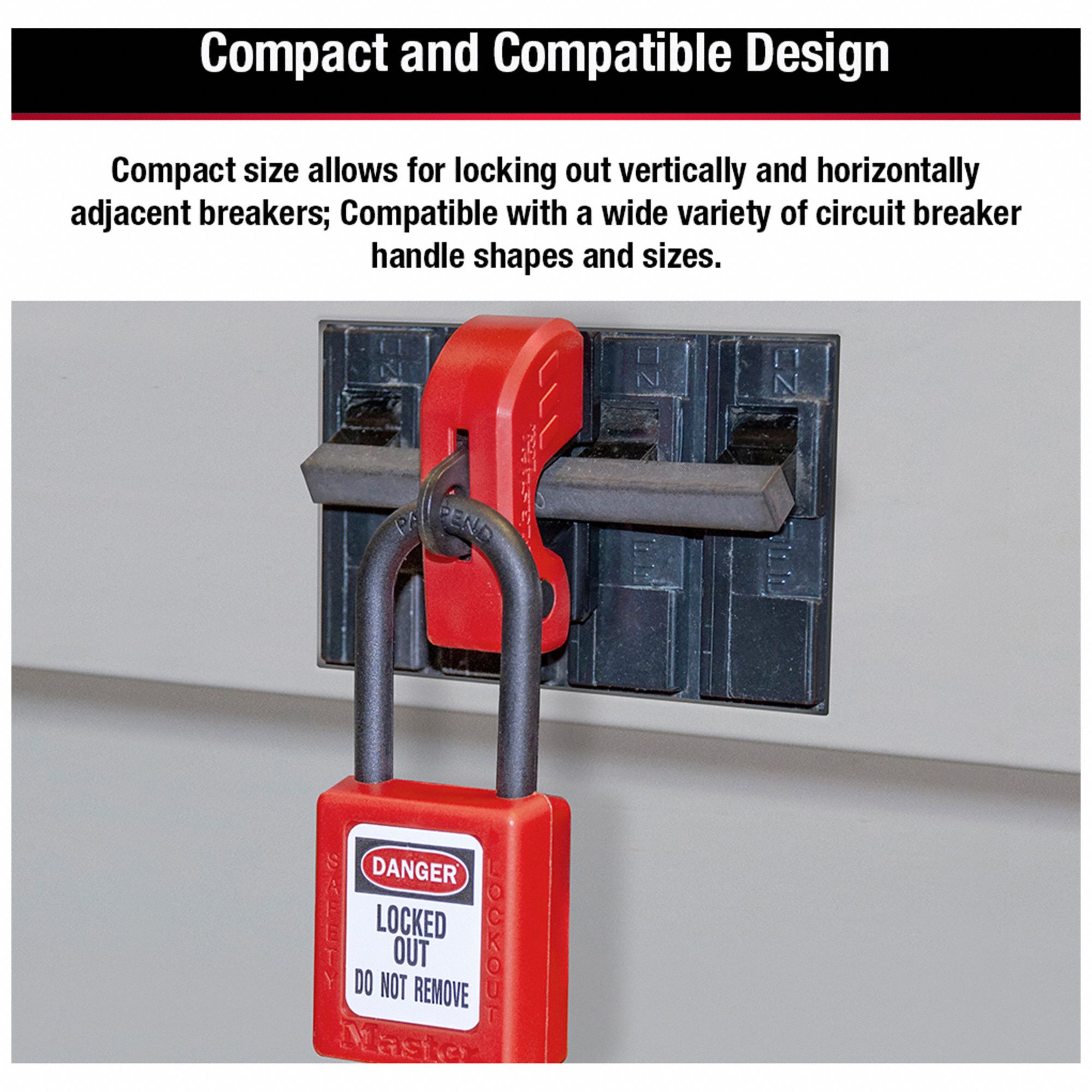 MASTER LOCK Circuit Breaker Lockout: Clamp-On, For 120/240V AC Volt ...