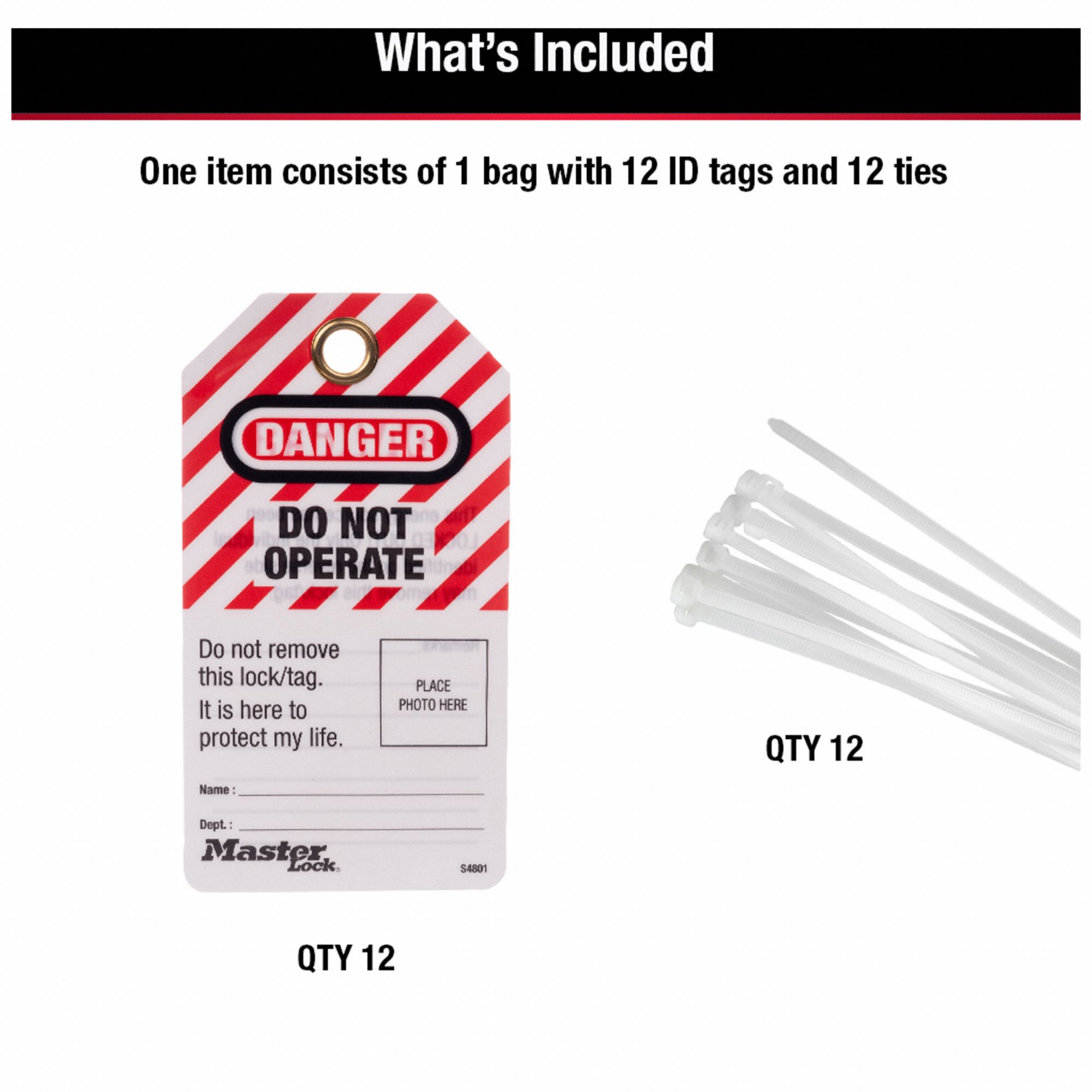 MASTER LOCK Self-Laminating Photo ID Danger Tags: Danger, Do Not ...