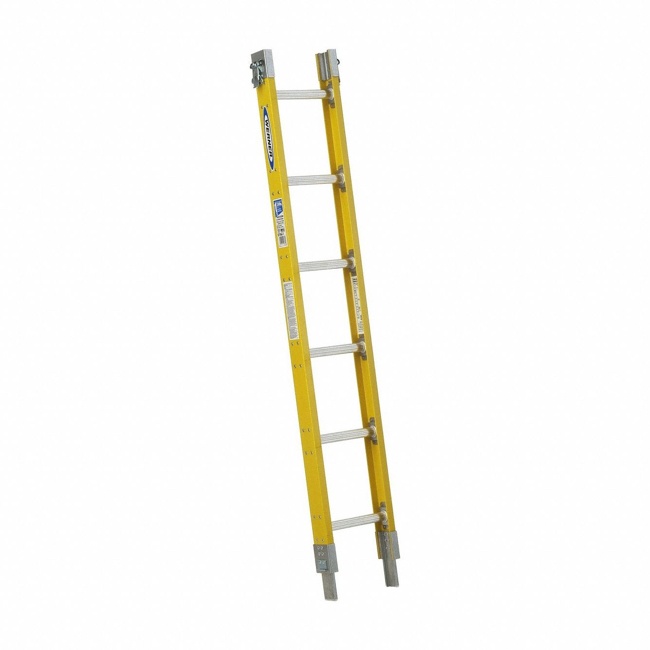 WERNER, 6 ft Ladder Size, Fiberglass, Straight Ladder - 41D284|S7706-1 ...