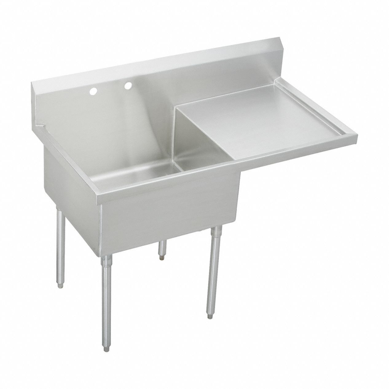 JUST MANUFACTURING, 1 Bowls, 44 in Overall Ht, Scullery Sink - 842PF1 ...