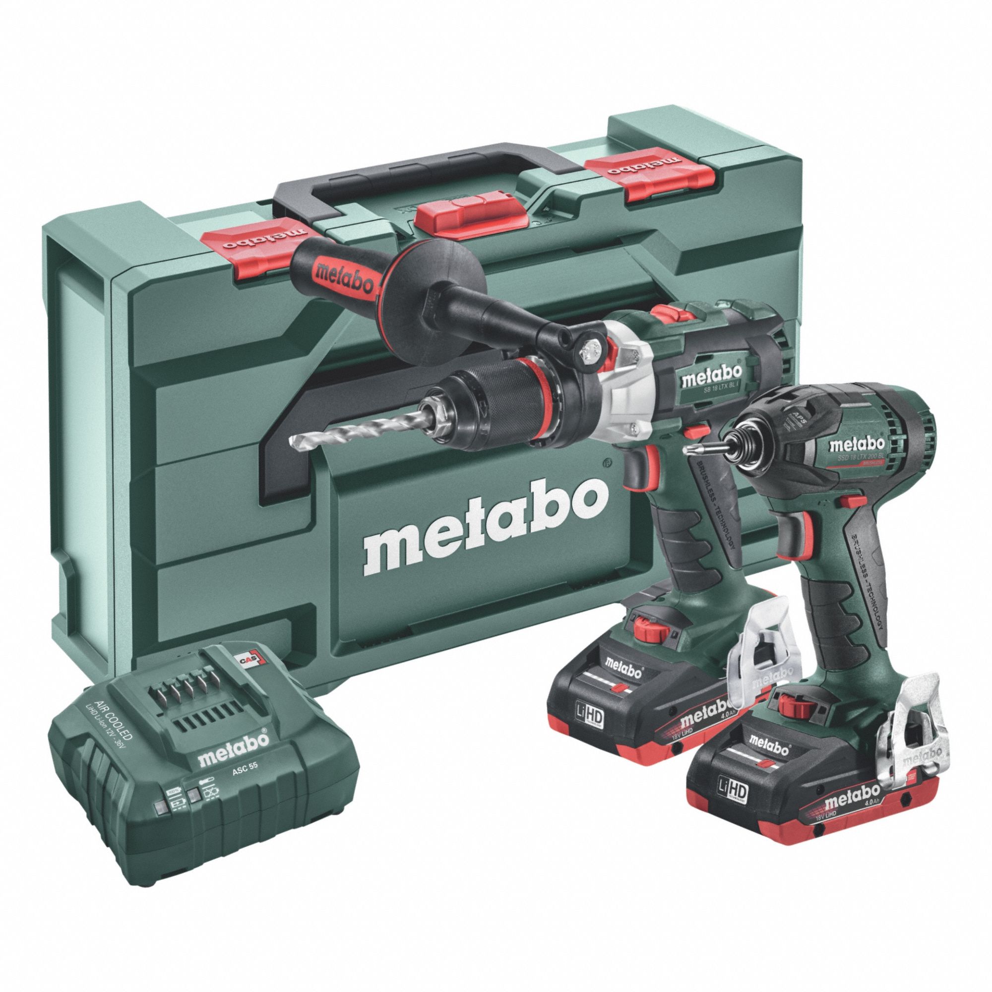 METABO, 2 Tools, Hammer Drill/Impact Driver, Cordless Tool Combination ...
