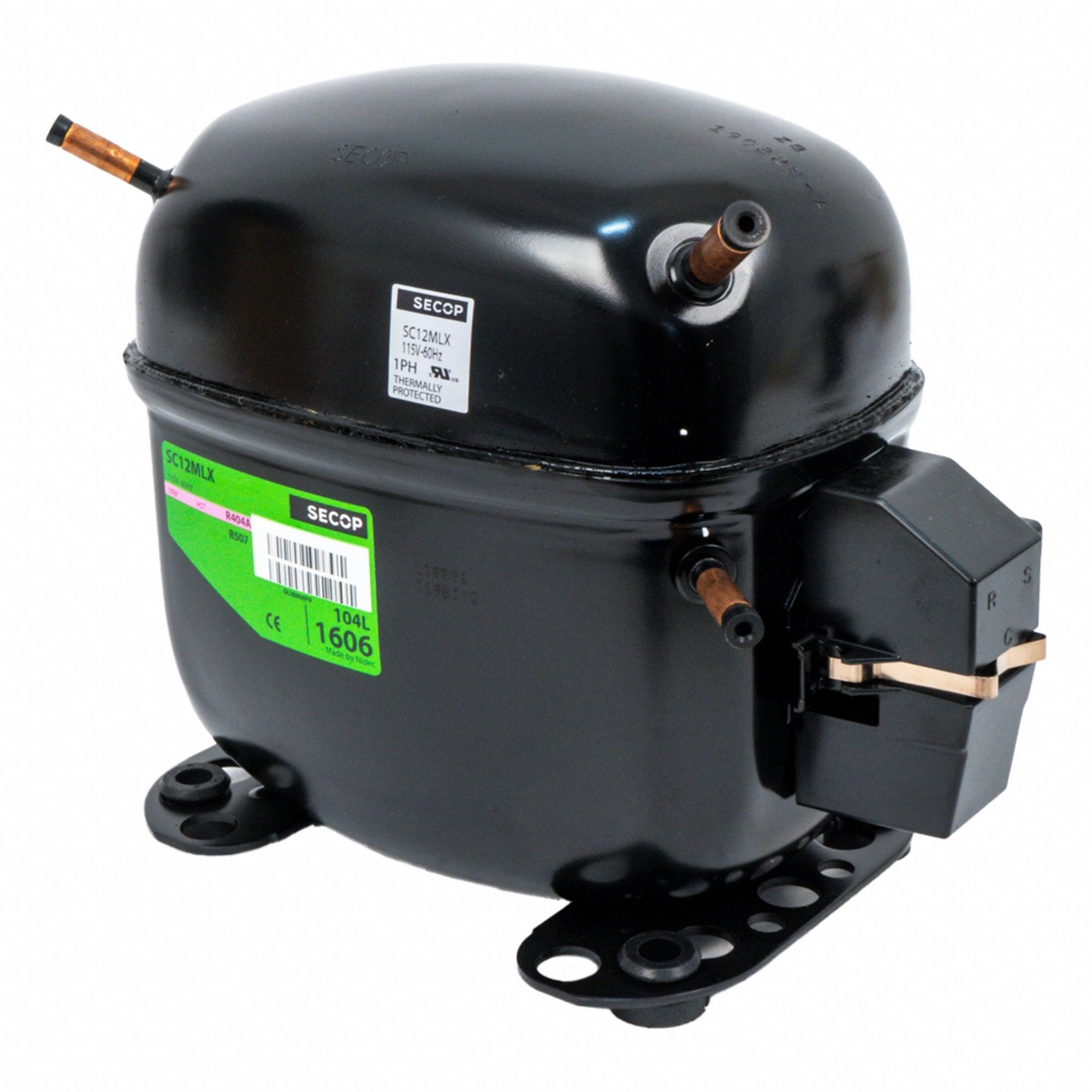 SECOP, Reciprocating, 4,391 BtuH Cooling, Compressor - 828AJ7|SC12MLX-1 ...