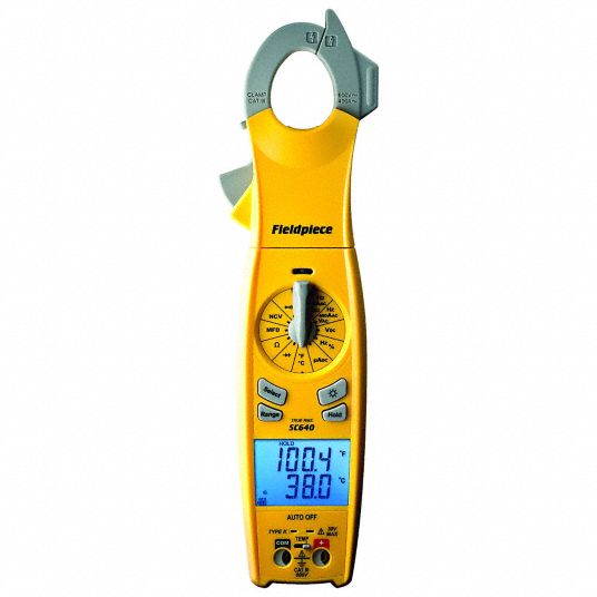 FIELDPIECE, Clamp-Jaw Jaw, CAT III 600V, Swivel Clamp Meter - 819UM6 ...