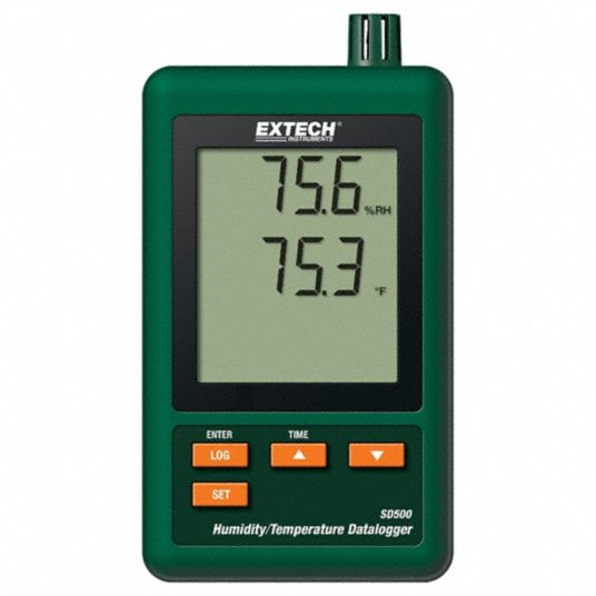 EXTECH, 10%to 90% Relative Humidity Measured, 32°F to 122°F, Data ...