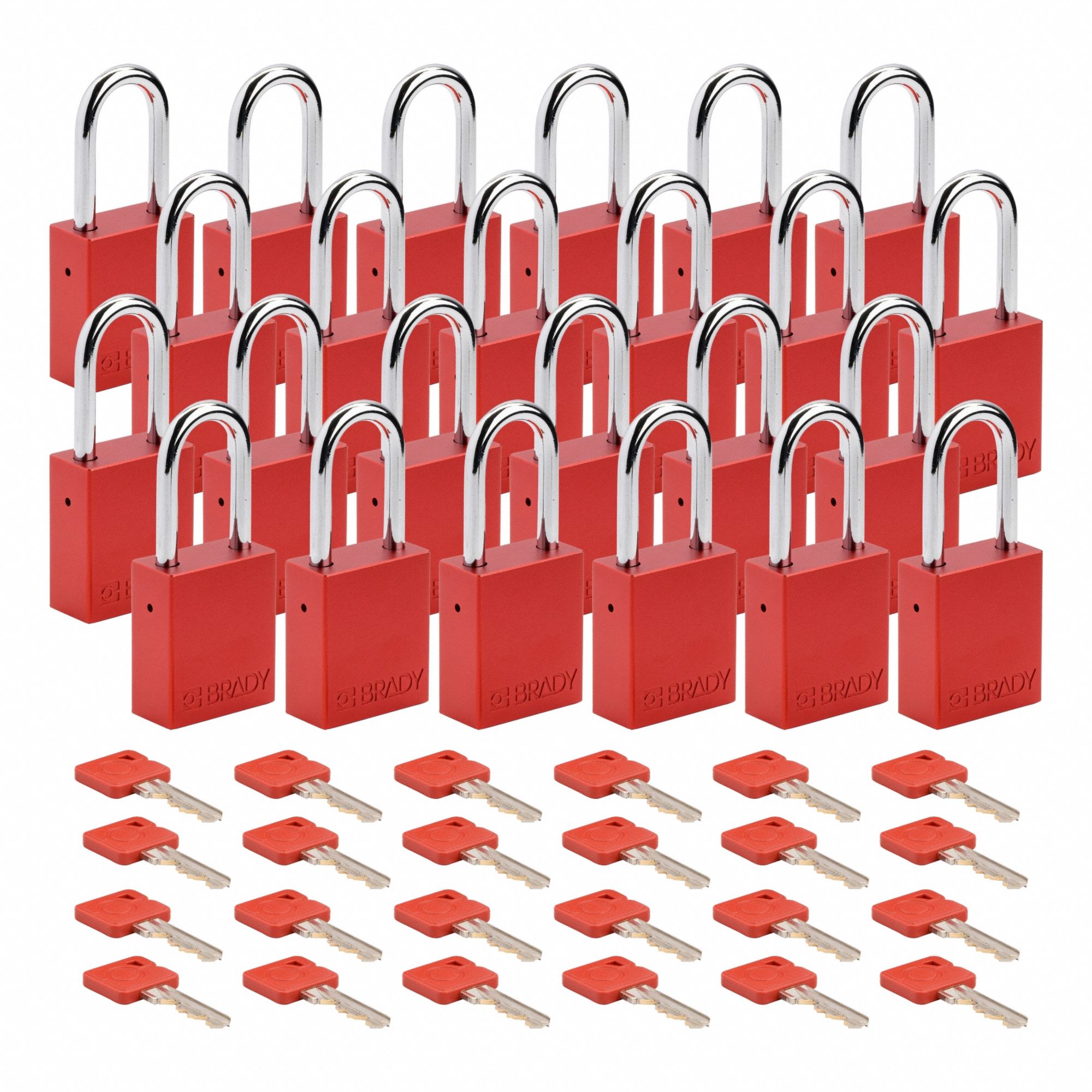 BRADY, Keyed Different, Aluminum, Padlock - 793EG5|SDAL-RED-38ST-KD24 ...