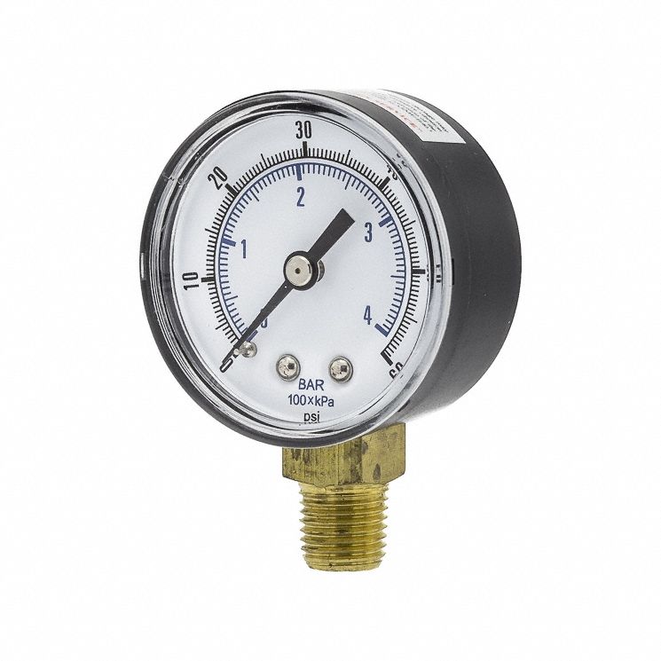0 psi / Hg to 60 psi, 2 in Dial, Pressure Gauge - 859W37|SEP-101D-204D ...