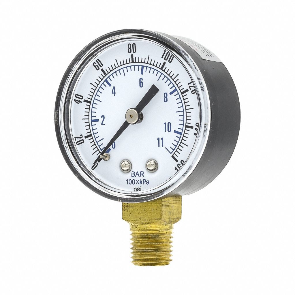0 psi / Hg to 160 psi, 2 in Dial, Pressure Gauge - 859W39|SEP-101D-204F ...