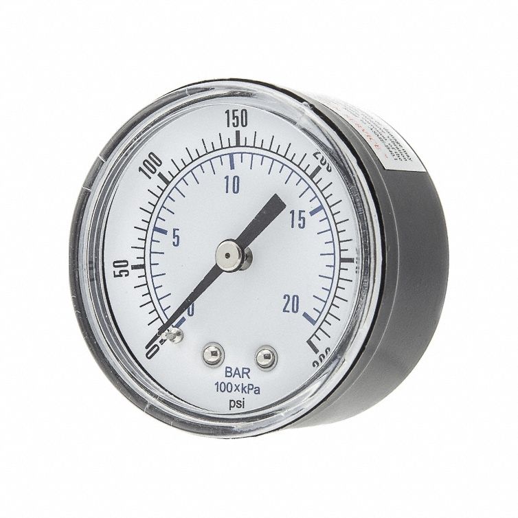 0 psi to 300 psi, 2 in Dial, Pressure Gauge - 859W45|SEP-102D-204H ...