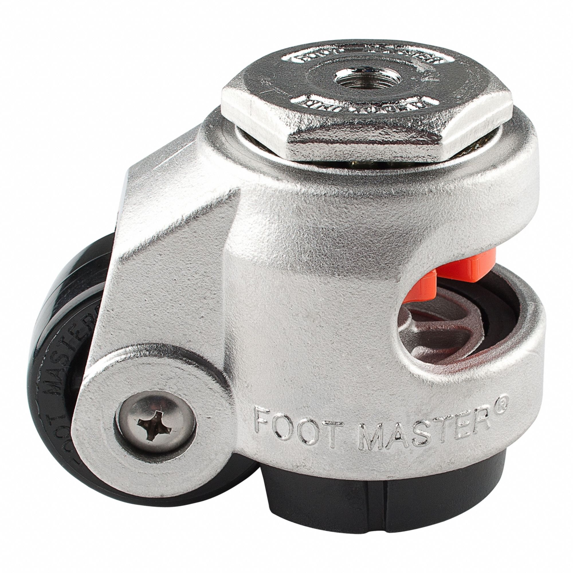 FOOT MASTER, 50 mm Wheel Dia, 1,213 lb Load Rtg., Leveling Caster ...