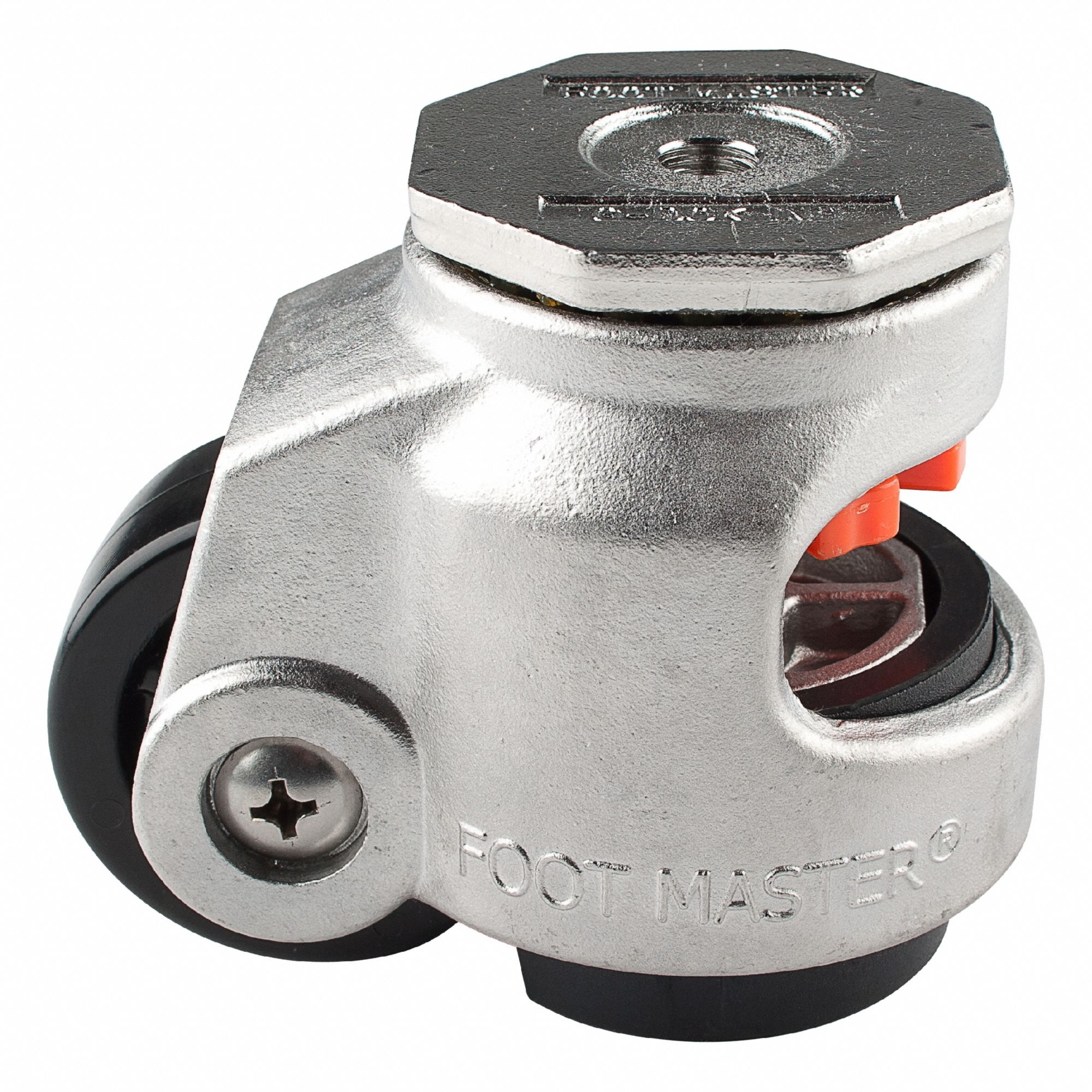 FOOT MASTER, 63 mm Wheel Dia, 110 lb Load Rtg., Leveling Caster ...