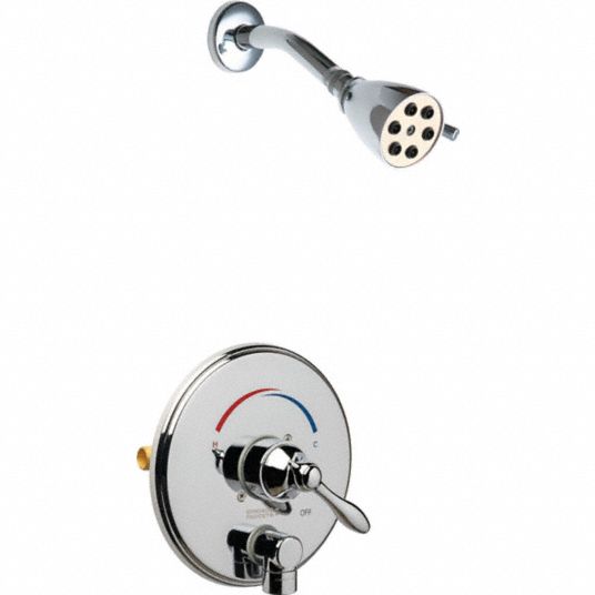 CHICAGO FAUCETS, SH-TP, 2.5 gpm Fixed Showerhead Flow Rate, Shower Faucet - 829NU6|SH-TP4-01-000 ...