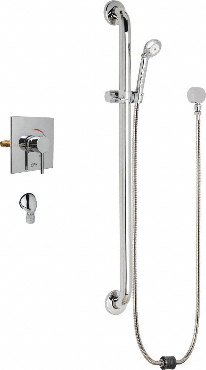 CHICAGO FAUCETS, SH-TP, 2.5 gpm Handheld Showerhead Flow Rate, Shower ...