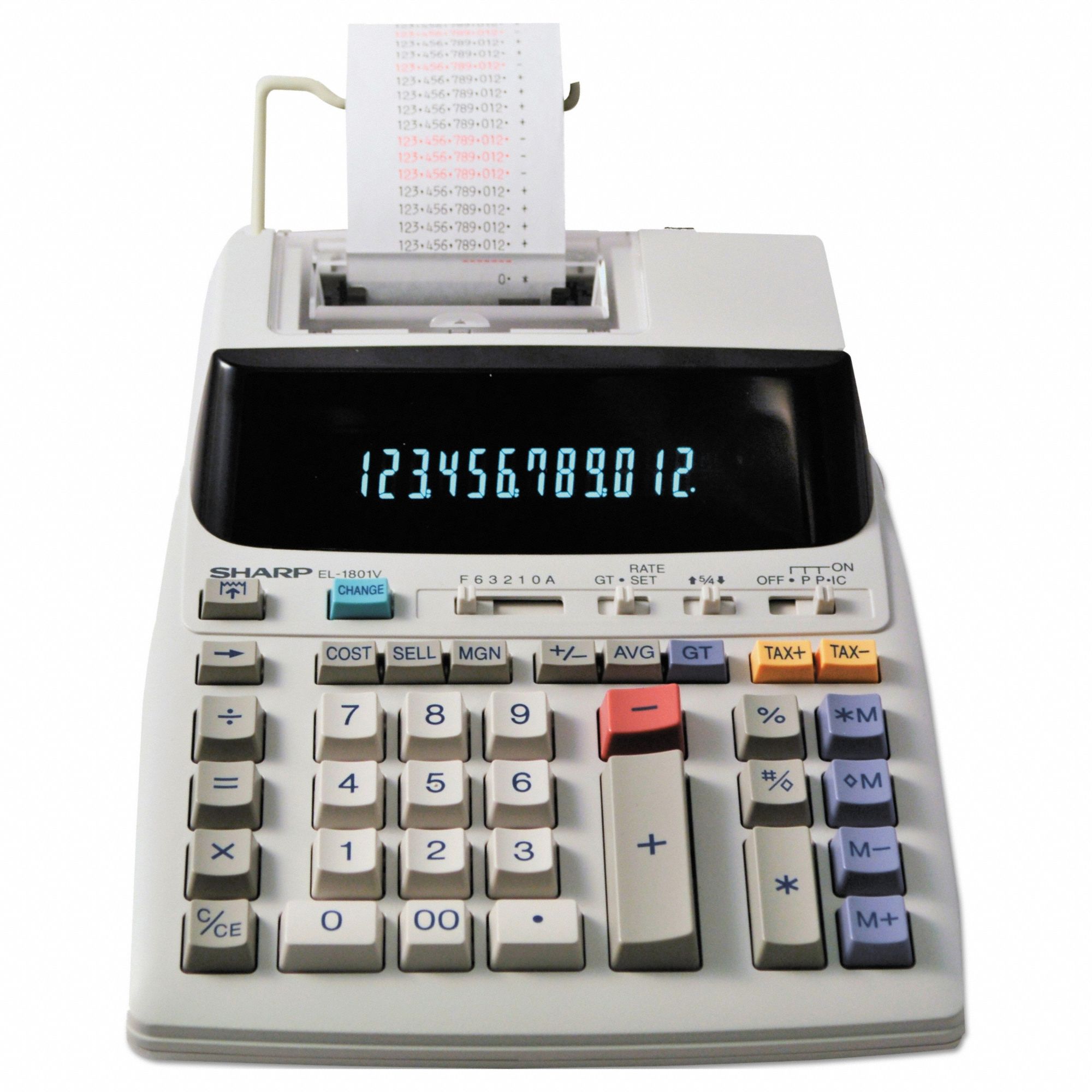 SHARP, Fluorescent Display, 4 in Display Wd, Printing Calculator ...