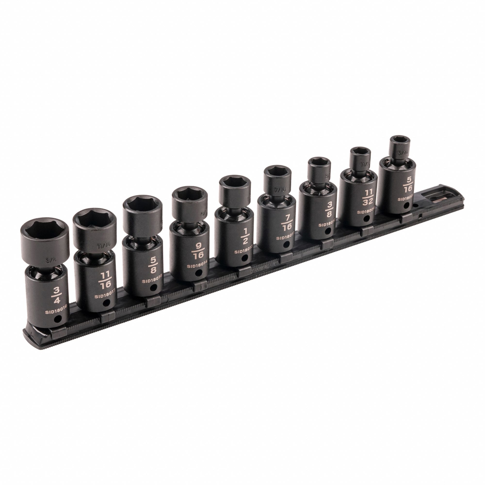 TEKTON, 3/8 in Drive Size, 9 Pieces, Flex Impact Socket Set - 885YN8 ...