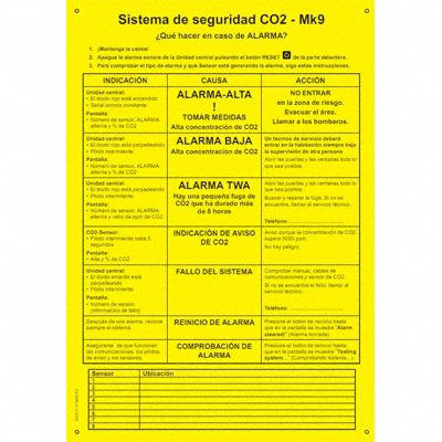 LOGICO2, 5 3/4 in Wd, 8 1/4 in Ht, CO2 MK9 Spanish Sign - 832EJ6|SIGN C ...