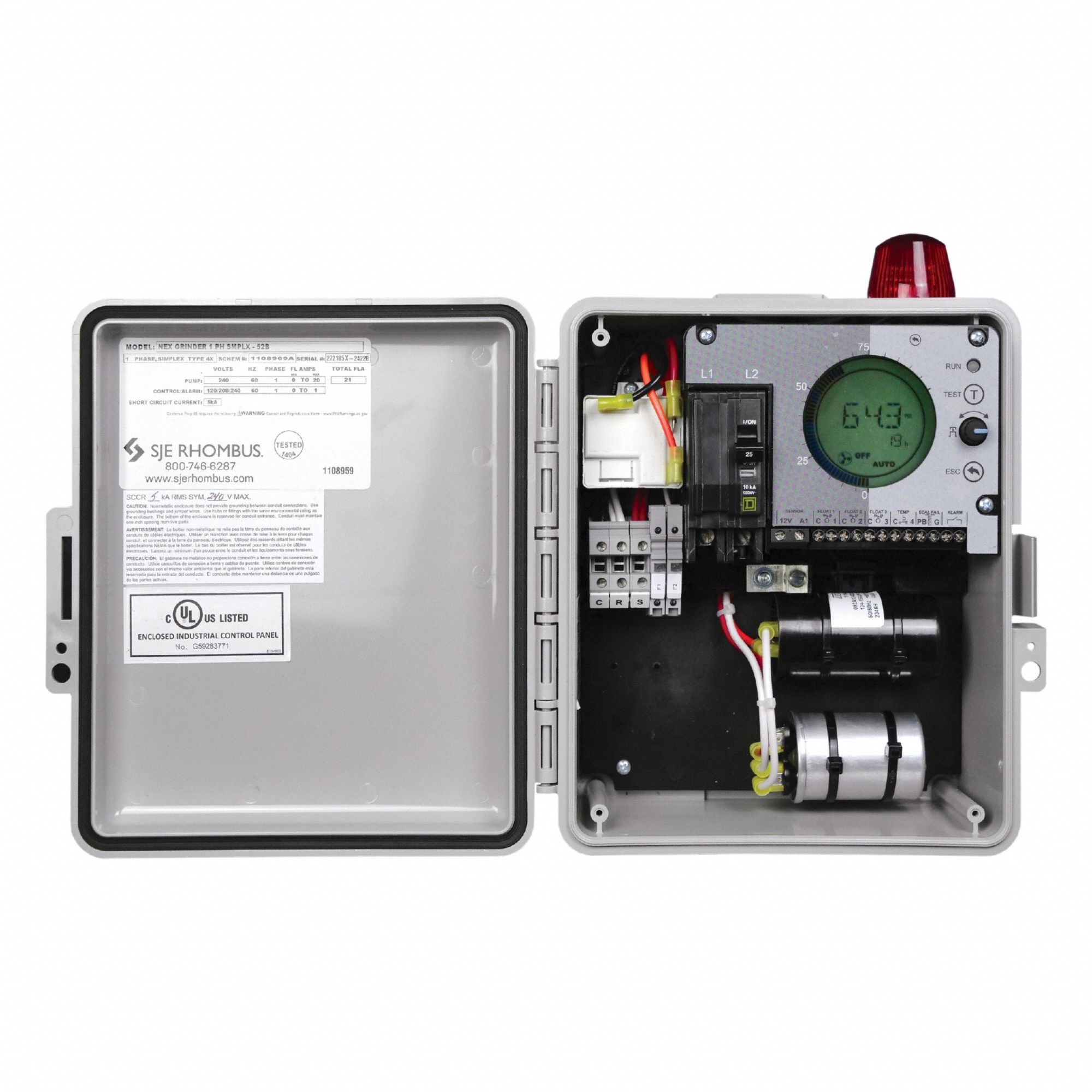 SJE-RHOMBUS, Simplex, Single Phase, Control Panel - 855TD7|NEX Grinder ...