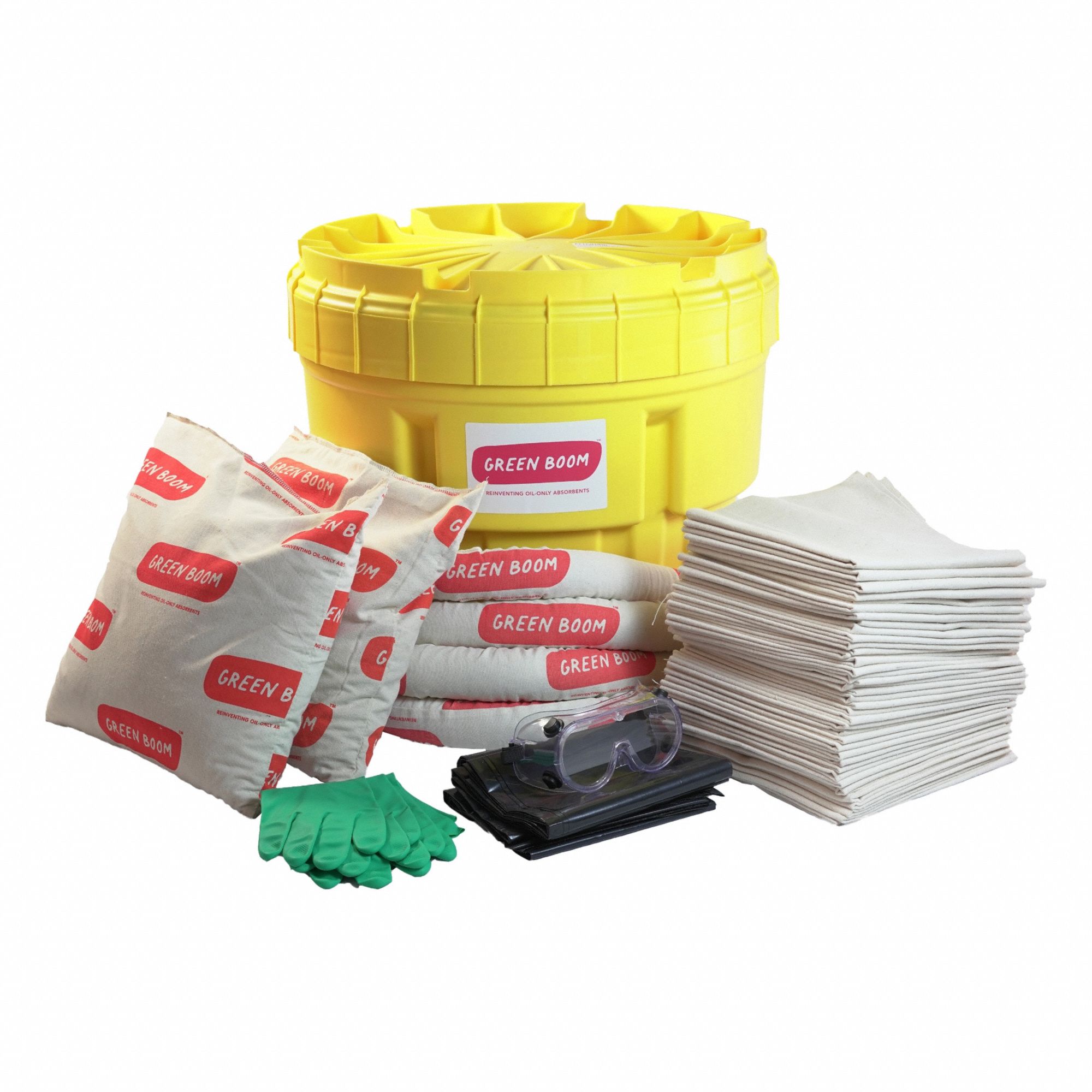 GREEN BOOM, 20 gal Volume Absorbed Per Kit, Yellow, Spill Kit - 848NT7 ...