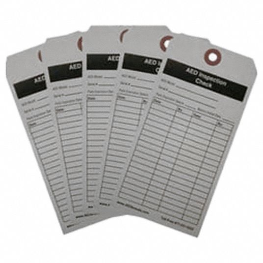 POWERHEART, (5) AED Inspection Tags, AED Accessory Upkeep - 60MP21|160 ...