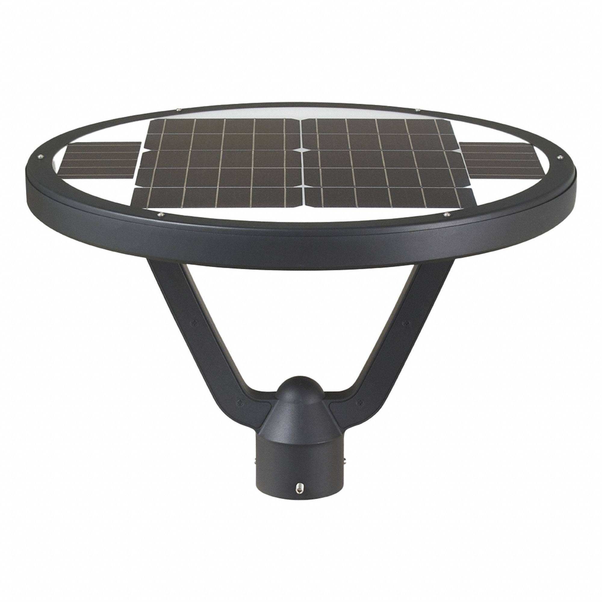 2,500 lm, 4000K, LED Solar Post Top Light - 876JK5|SL-CPT-25L-40K-BK-G1 ...