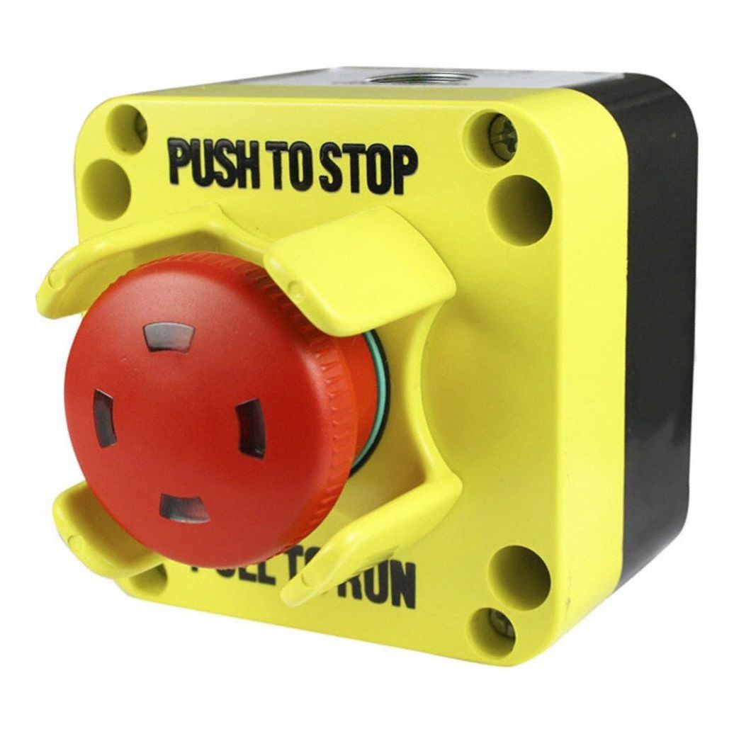 GIOVENZANA, Push Button, 0 Pilot Lights, Emergency Stop Control Station ...