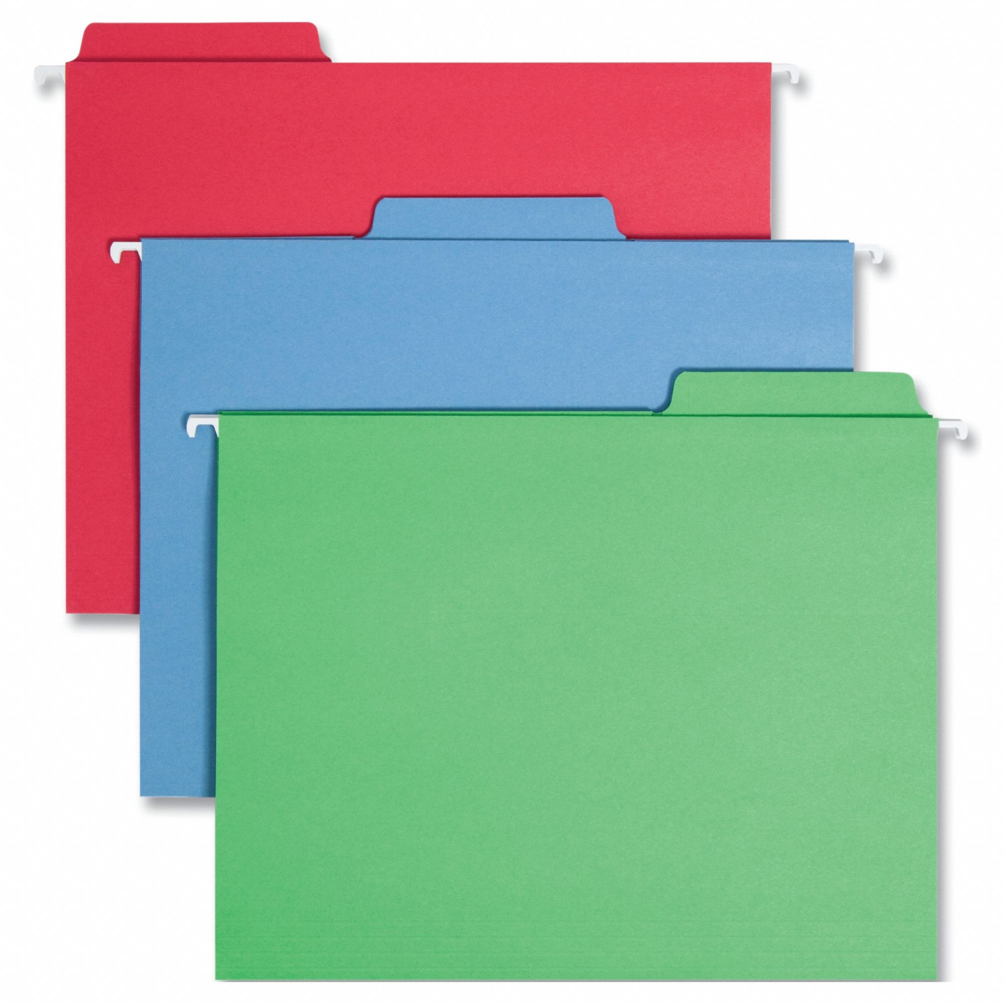 11 Pt. Stock, Blue/Green/Red, Hanging File Folders - 44PF50|64053 ...