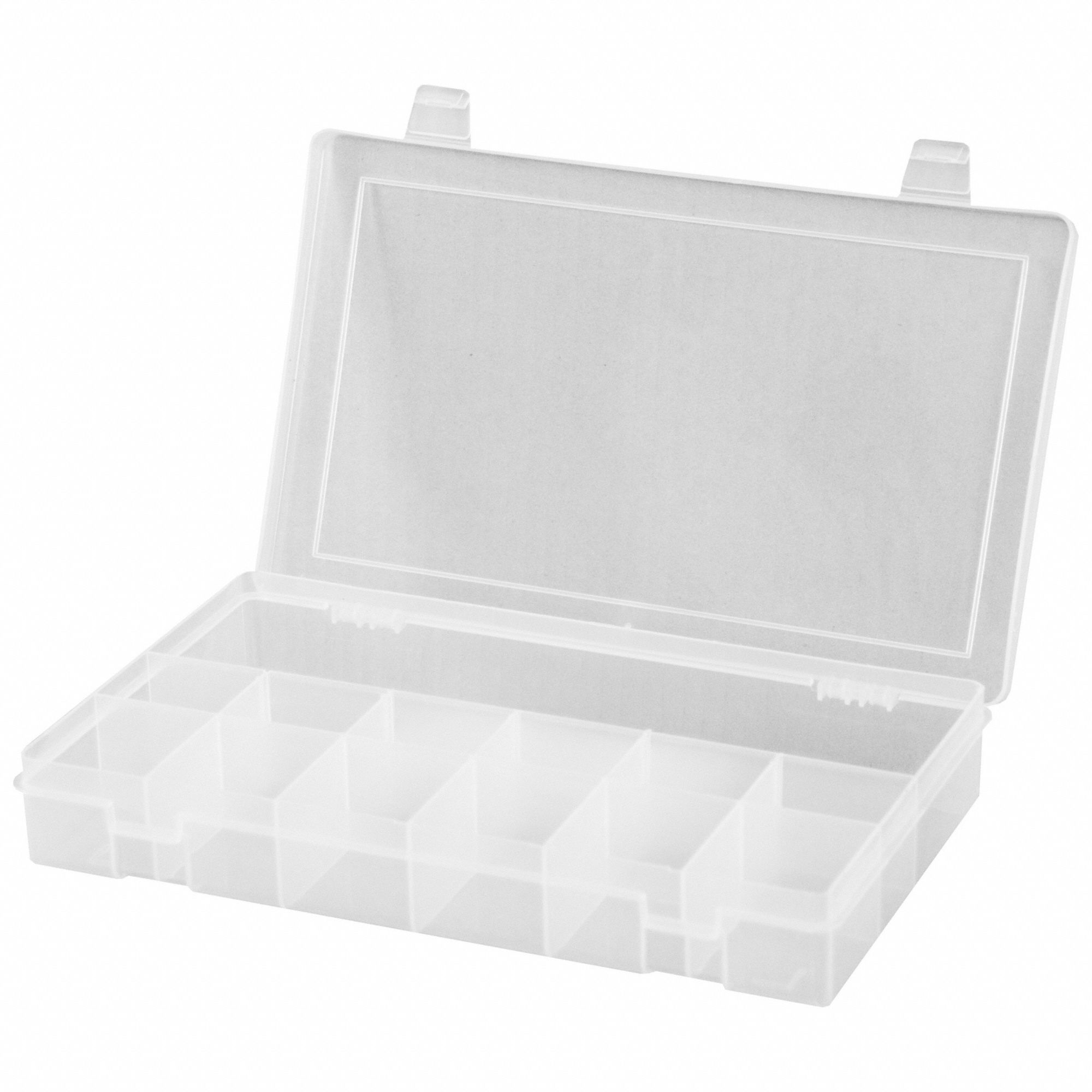 DURHAM MFG, 6 3/4 in x 10 7/8 in x 1 3/4 in, Clear, Compartment Box ...