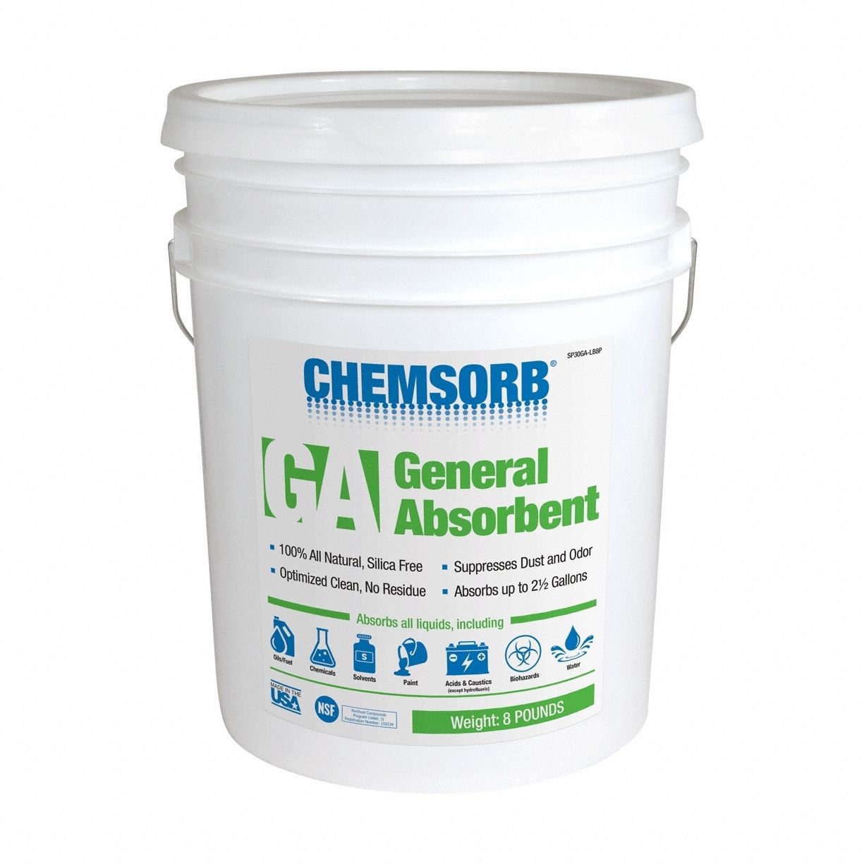 CHEMSORB, Perlite, 2 1/2 gal Volume Absorbed per Pkg., Granular Sorbent ...
