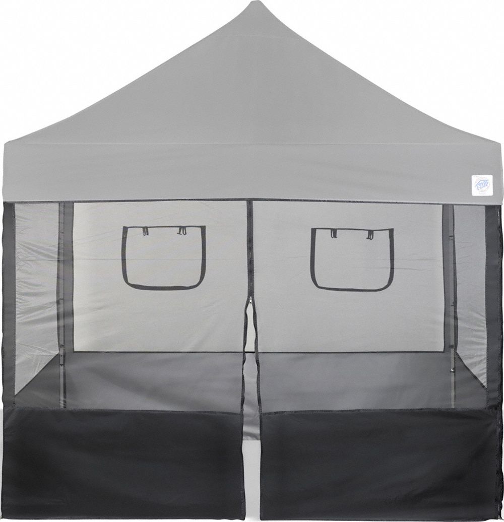 E-Z UP, Black, Mesh, Food Booth Sidewall - 800J34|SPFM104TCBK - Grainger