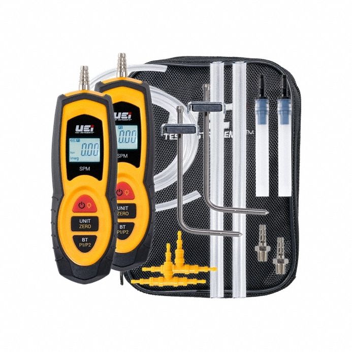 UEI TEST INSTRUMENTS, -80 in wg to 80 in wg, Backlit LCD, Digital ...