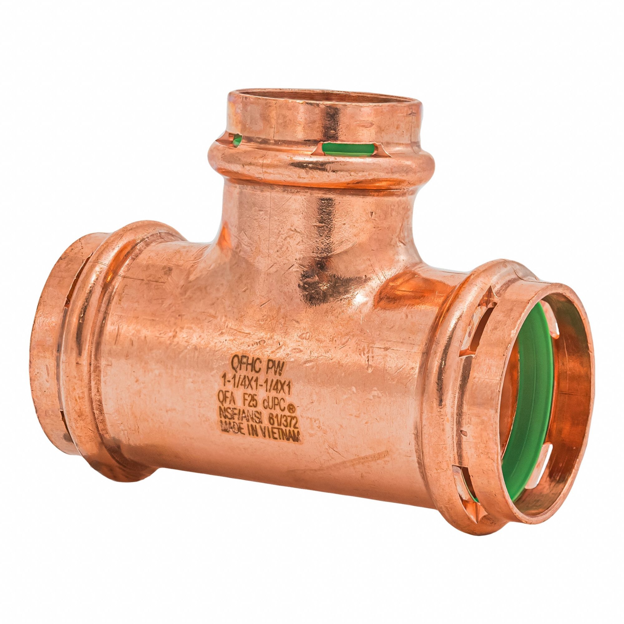 QUICKFITTING SUREPRESS, 1 1/4 in CTS x 1 1/4 in CTS x 1 in CTS size ...