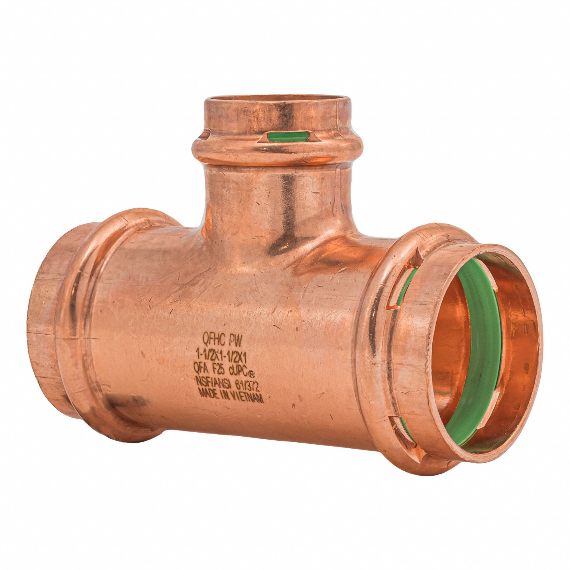 QUICKFITTING SUREPRESS, 1 1/2 in CTS x 1 1/2 in Pipe x 1 in Pipe size ...