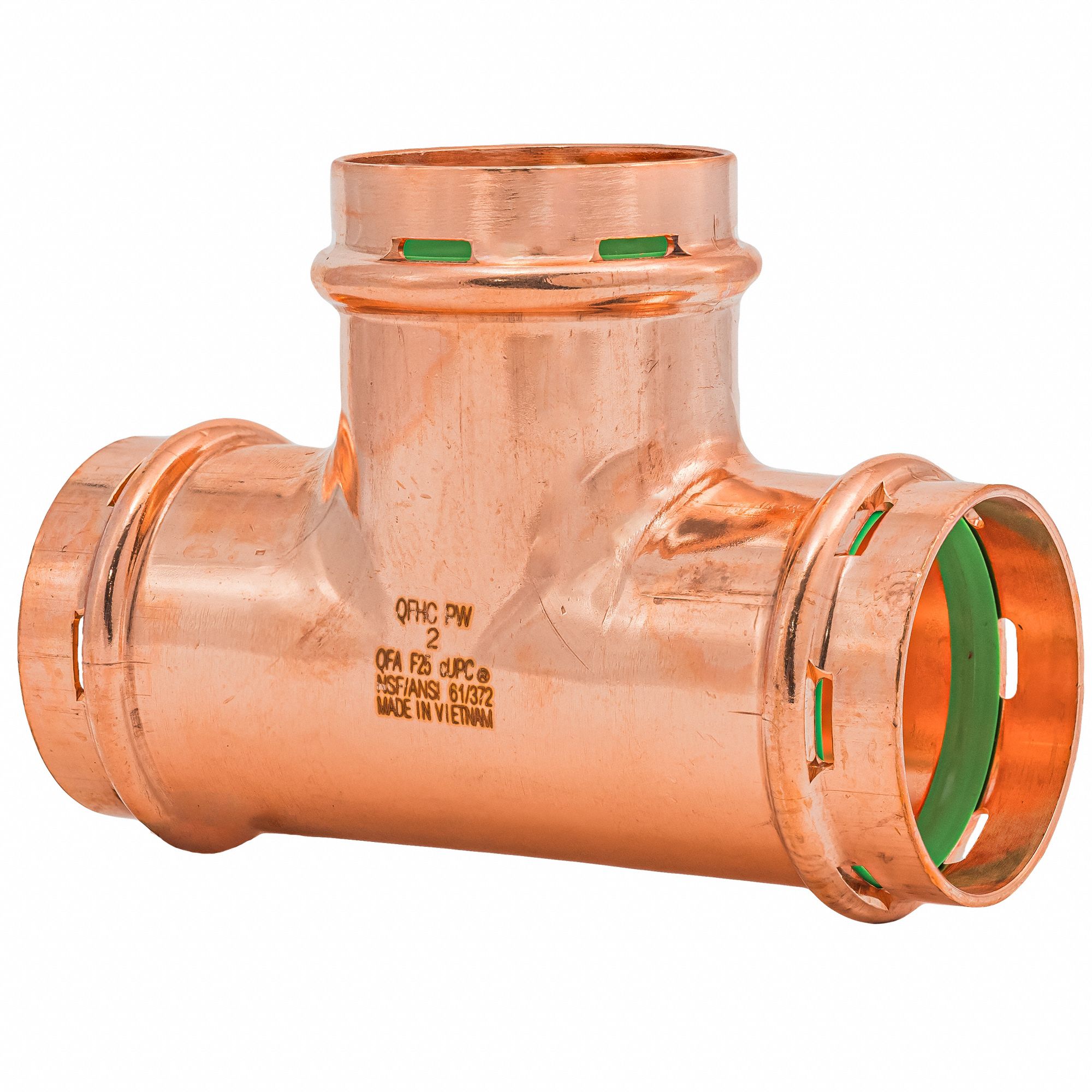 QUICKFITTING SUREPRESS, 2 in CTS x 2 in Pipe x 2 in Pipe size, Copper ...