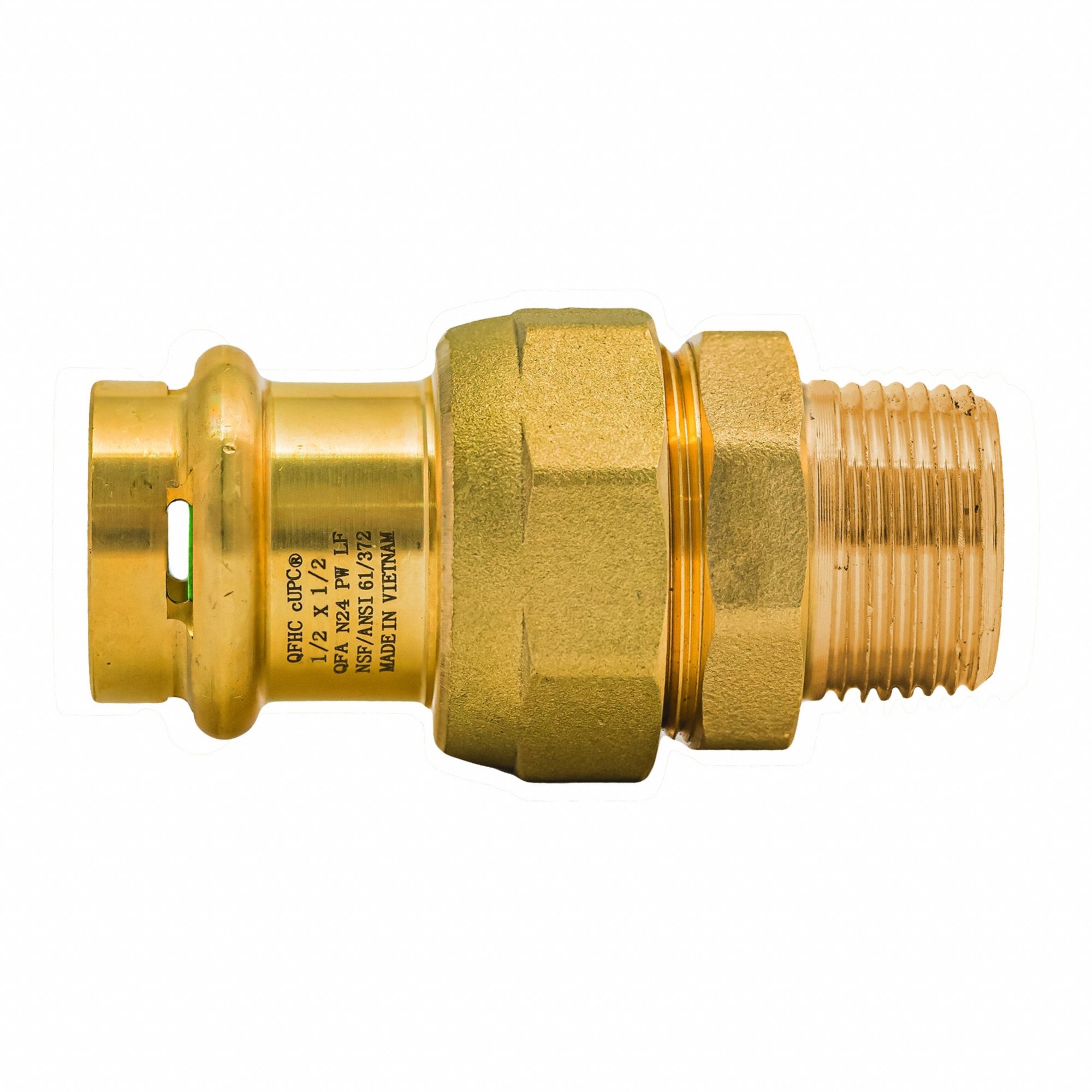 QUICKFITTING SUREPRESS, 1/2 in CTS x 1/2 in Pipe size, Press-fit x MNPT ...