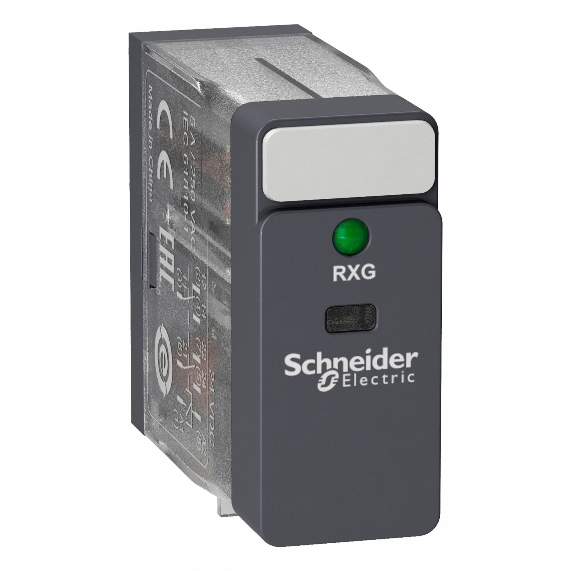 SCHNEIDER ELECTRIC PLUG-IN RELAY,2 C/O,24V DC INPUT,RXG - 3353 ...