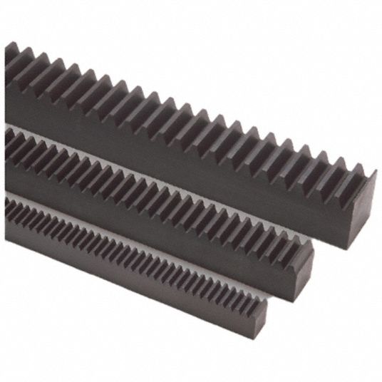 KHK GEARS Gear Rack: Rectangular, Module m 0.8, 100 mm Lg., Black Oxide ...
