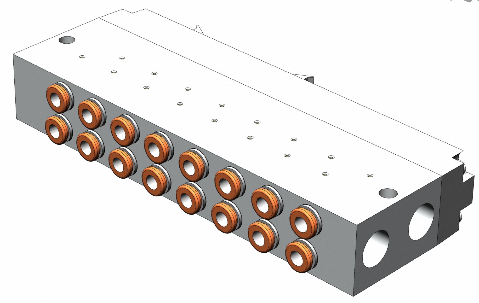 8 Ports, Side Port, Valve Manifold - 2AA003|SS5YJ3-32P-08-N3T - Grainger