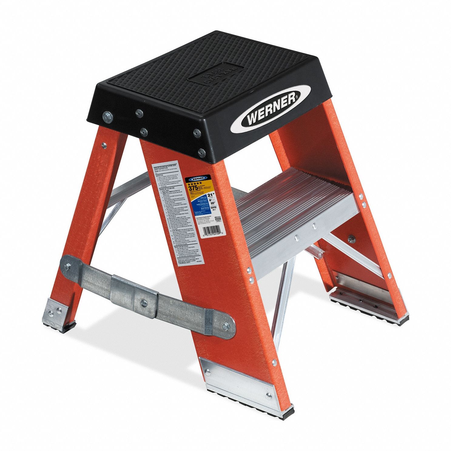 WERNER, 2 Steps, 2 ft Overall Ht, Step Stool - 3LW39|SSF02 - Grainger