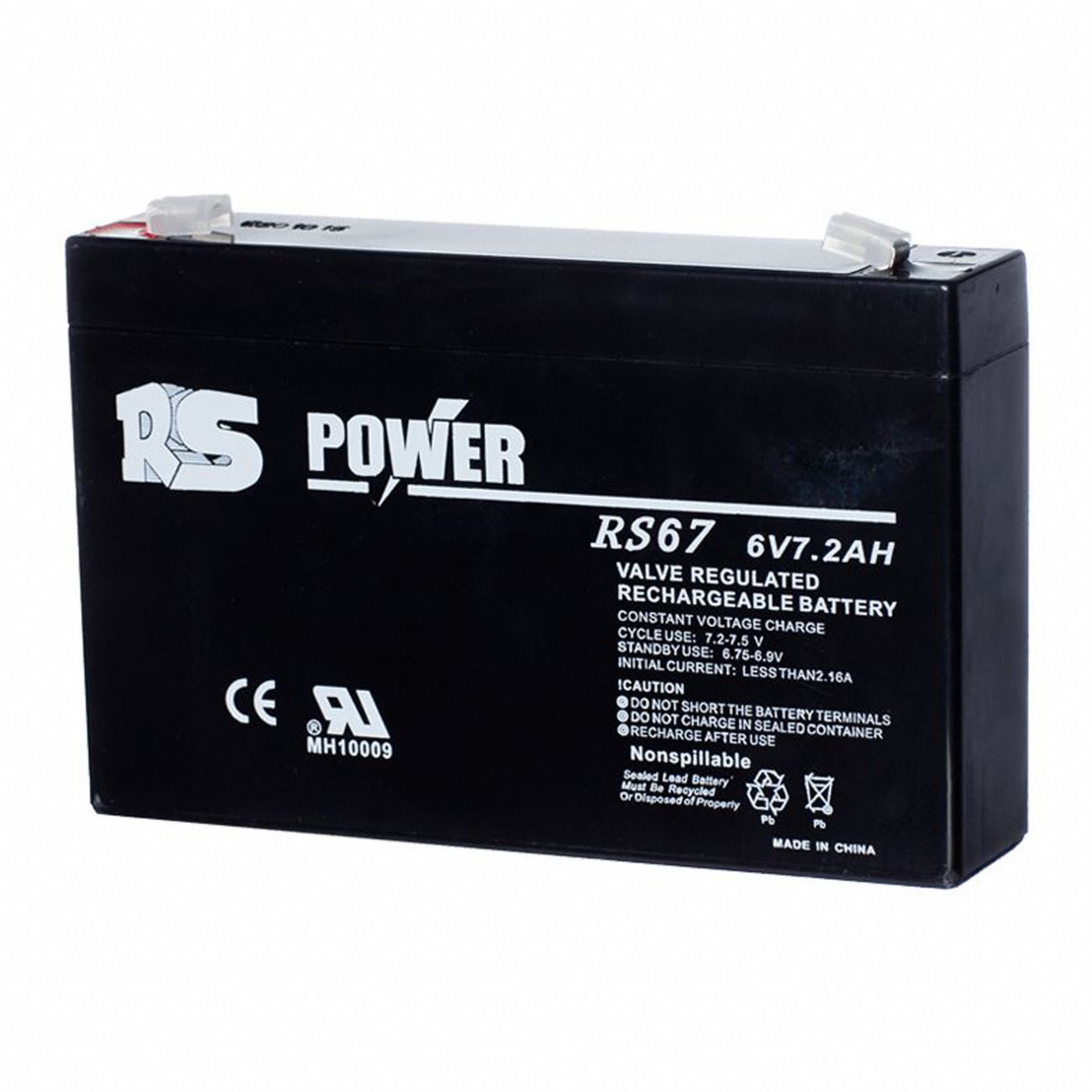 STEEL FIRE EMERGENCY LIGHT BATTERY, 6V DC, 7.2 AH - 27218 - STFRS67R ...