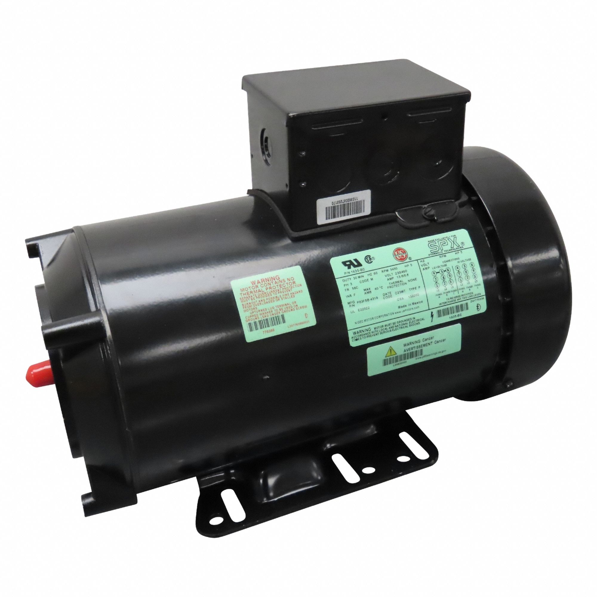 STONE, Continuous Duty, 230 to 460V AC, Hydraulic Lift AC Motor ...
