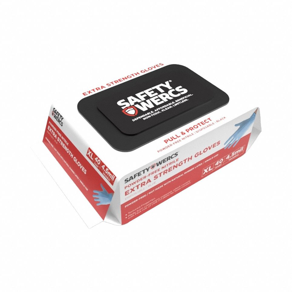 SAFETY WERCS, Gen Purpose, XL, Disposable Gloves - 896EZ3|SWB5013XL ...