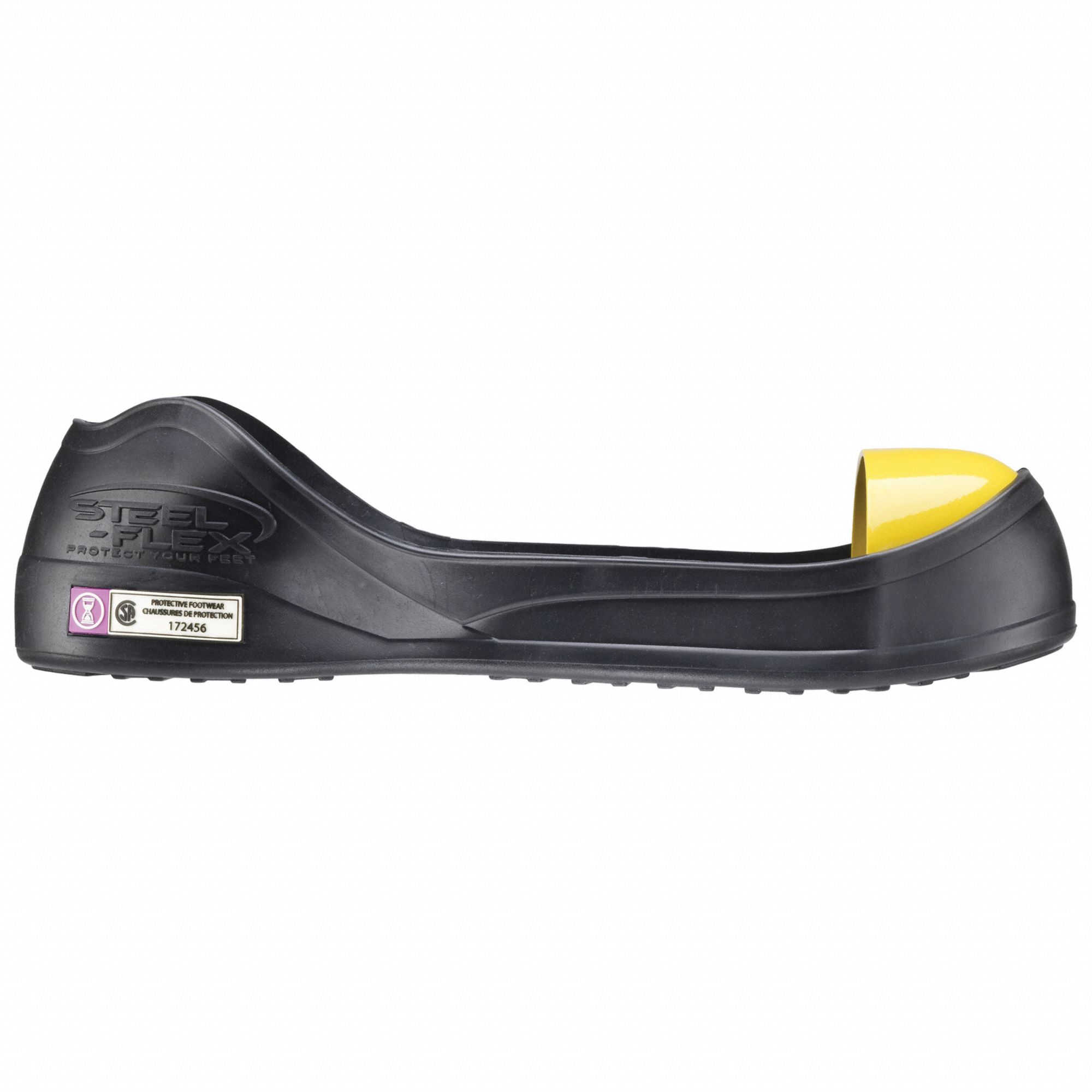 STLFLX UNISEX SAFETY OVERSHOES, M, TPR, BLK/YLW, CSA, SLIP-ON ...